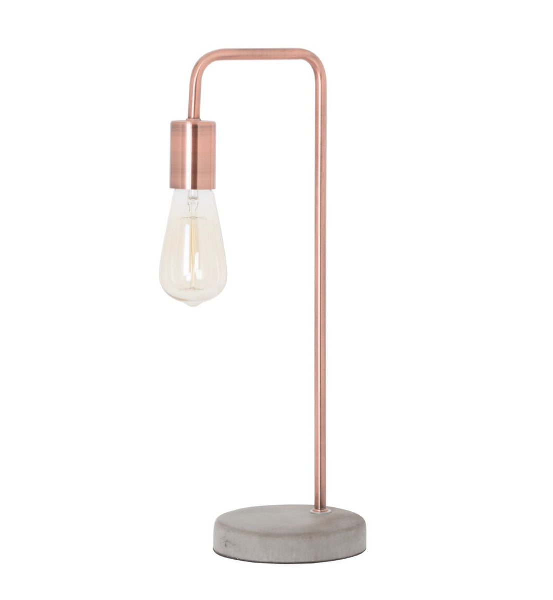 Copper Industrial Lamp With Stone Base – Fireflies Designs