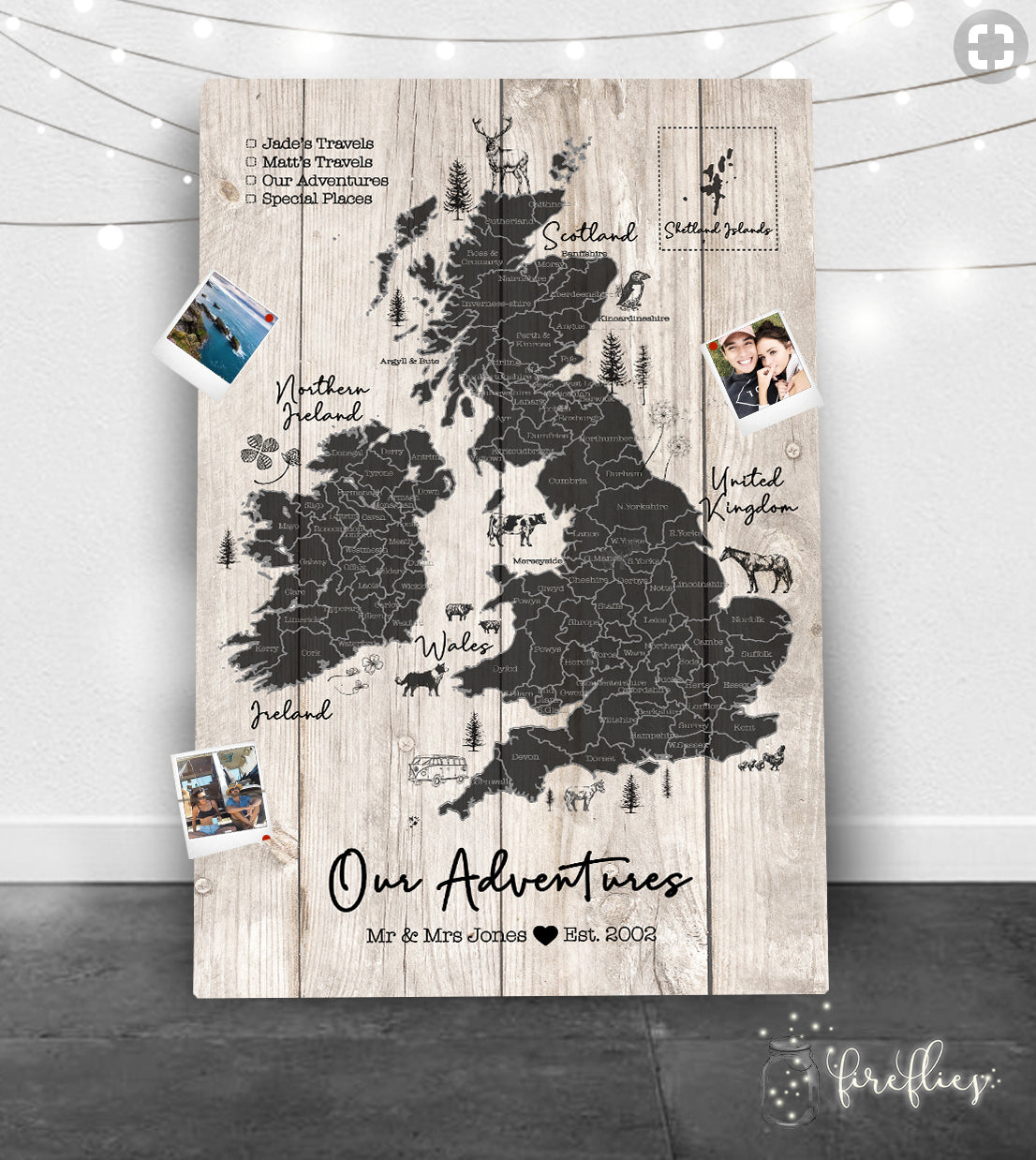 Home / Personalised UNITED KINGDOM UK Travel Map Pin Board