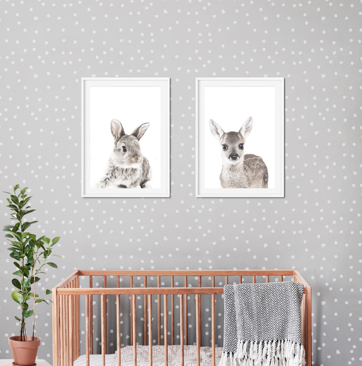 Removable Temporary Ditsy Dots Polka Dot Monochrome Wallpaper Wall Mur ...